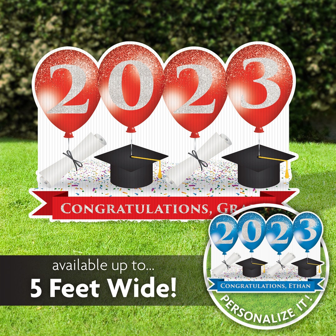 Graduation Sign 2023 Personalized Yard Sign Ballon Design - Etsy