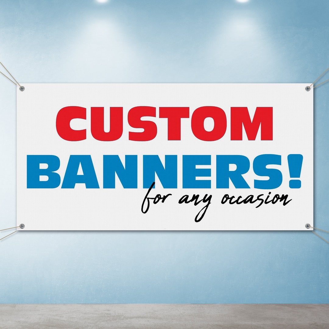 Custom Vinyl Banner, Full Color Personalized Party Sign or Decoration ...