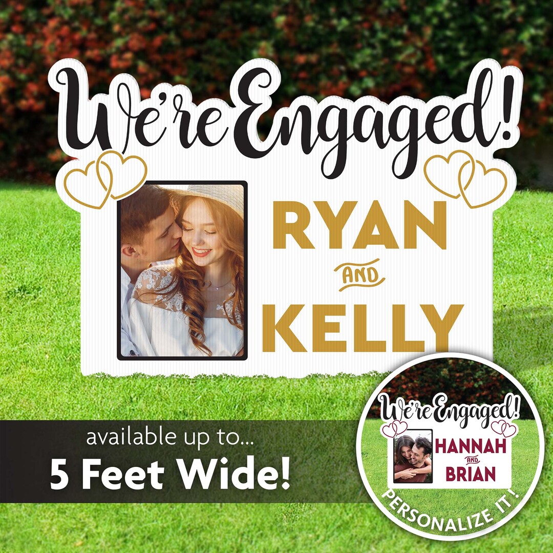 Engagement Personalized Photo Yard Sign, Custom Lawn Decoration - Etsy