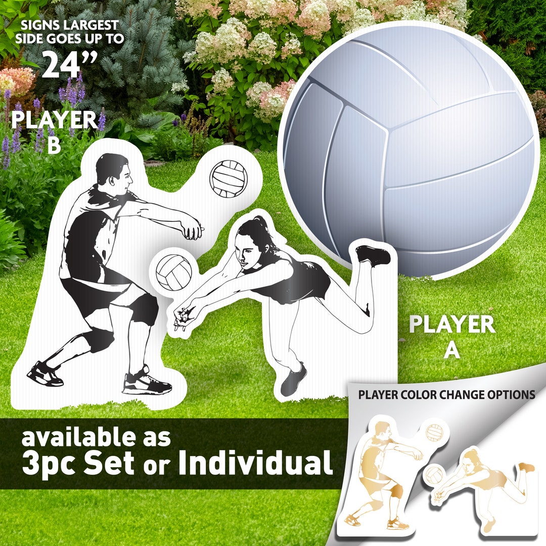 Volleyball, Player A and B Lawn Flair Signs, Yard Signs, Party ...