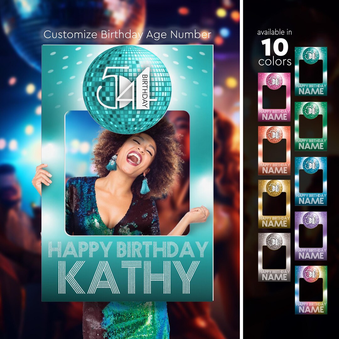 Disco Studio Themed Selfie Frame, Photo Booth Prop, Customized Social ...