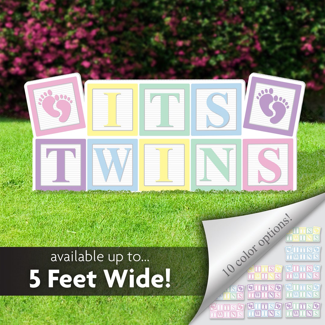 New Baby Twins, Lawn Sign Yard Sign, Sizes to 60 Wide, It's Twins Yard ...