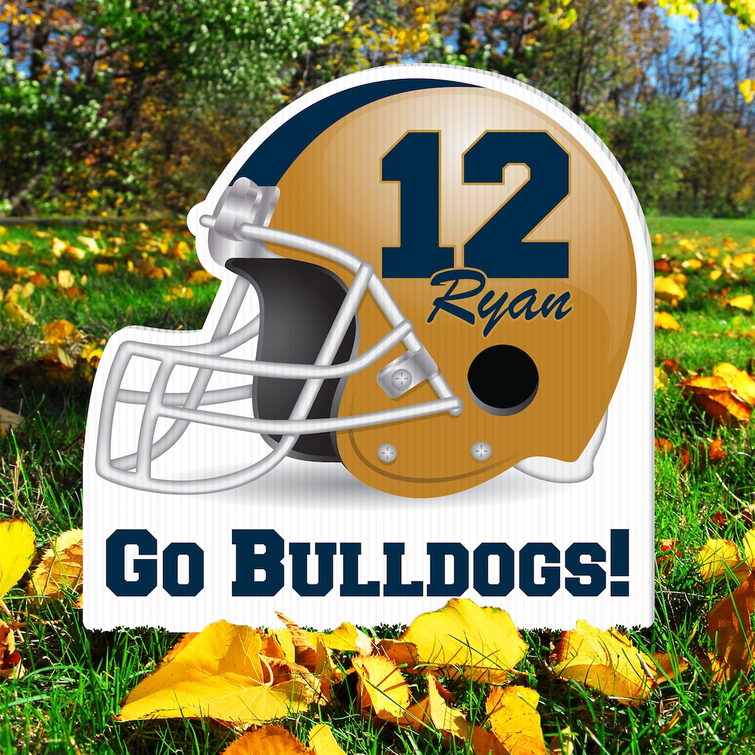 Football Yard Sign, Custom Helmet Lawn Sign Promotes Team Spirit, Cheer ...