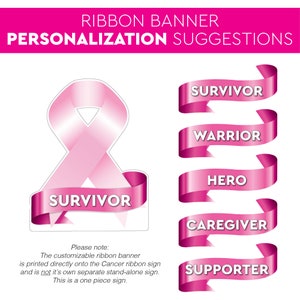 Cancer Awareness Ribbon Personalized Yard Sign, Support Decoration ...