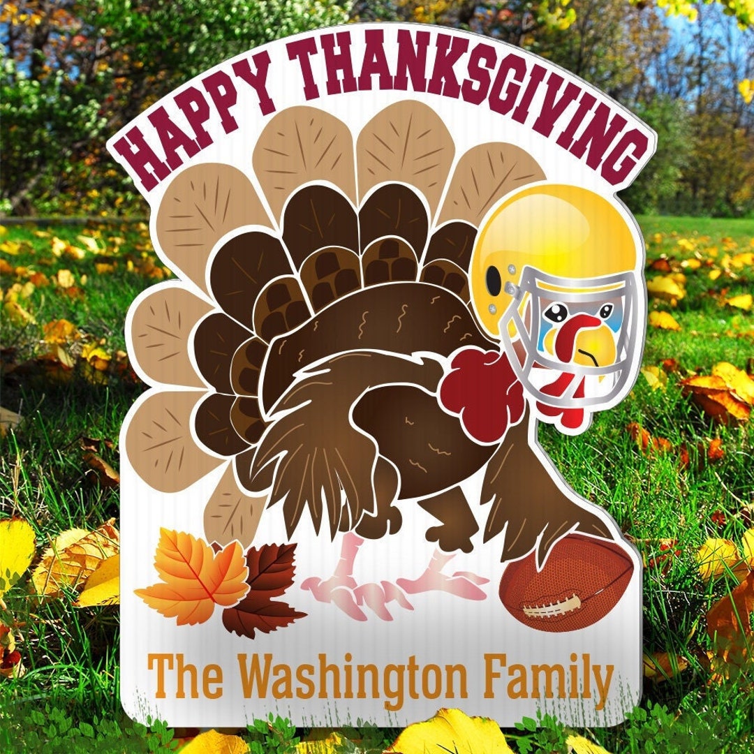 Thanksgiving Football Turkey Personalized Yard Sign, Photo Prop ...