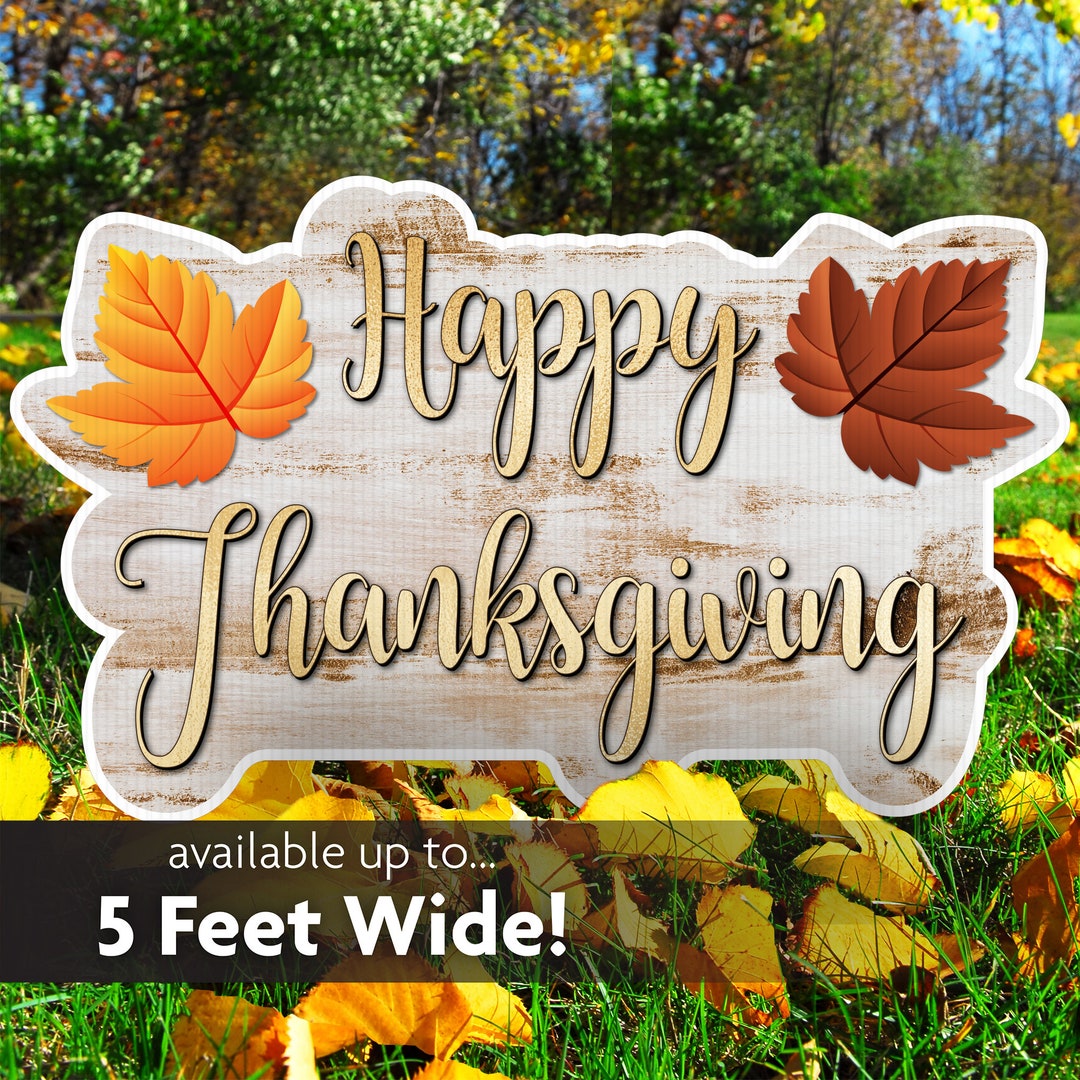 Happy Thanksgiving Sign, Fall Yard and Lawn Decoration, House Warming ...