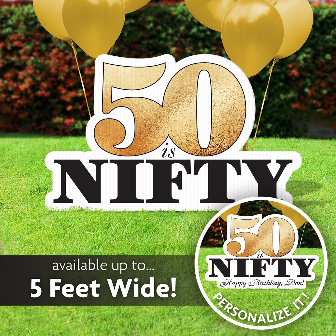 Happy Birthday Sign, Yard Sign, Lawn Sign, 50th, 50 Years, Personalized ...