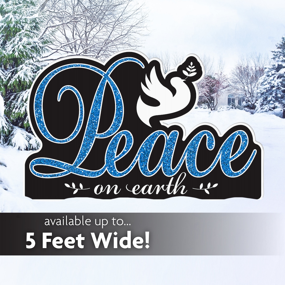 PEACE Christmas Decoration, Holiday Party Decoration, Lawn Sign, Yard ...