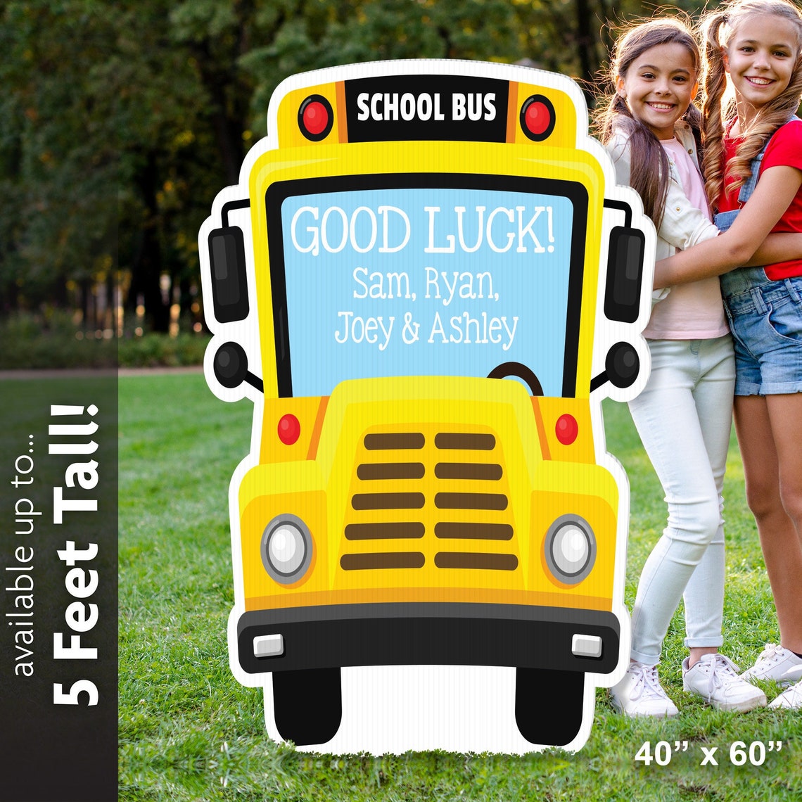 School Bus Personalized Lawn Sign, Back to School Yard Decoration - Etsy