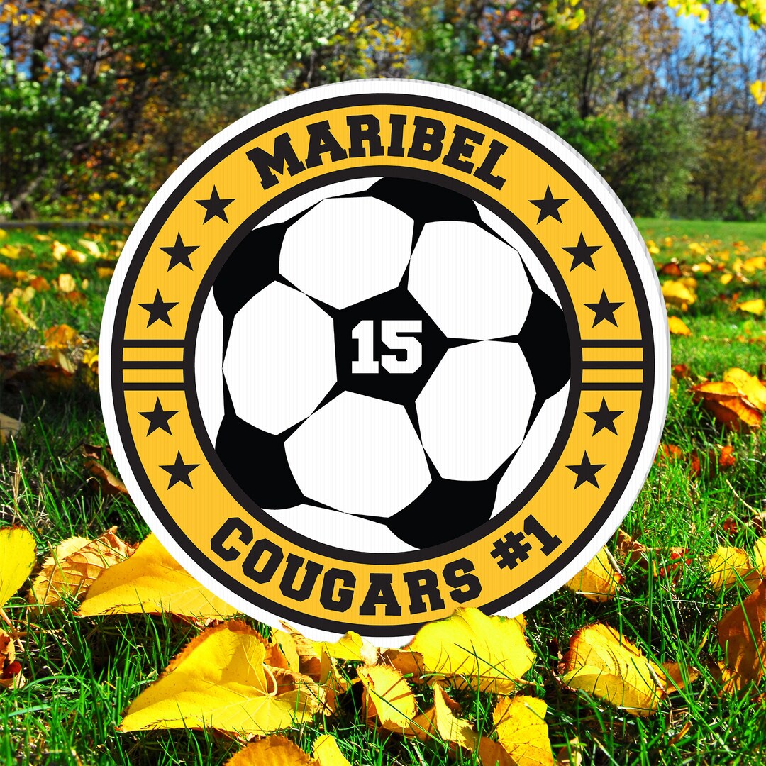 Soccer Yard Sign, Personalize School, Team Name, Player Name and Number ...