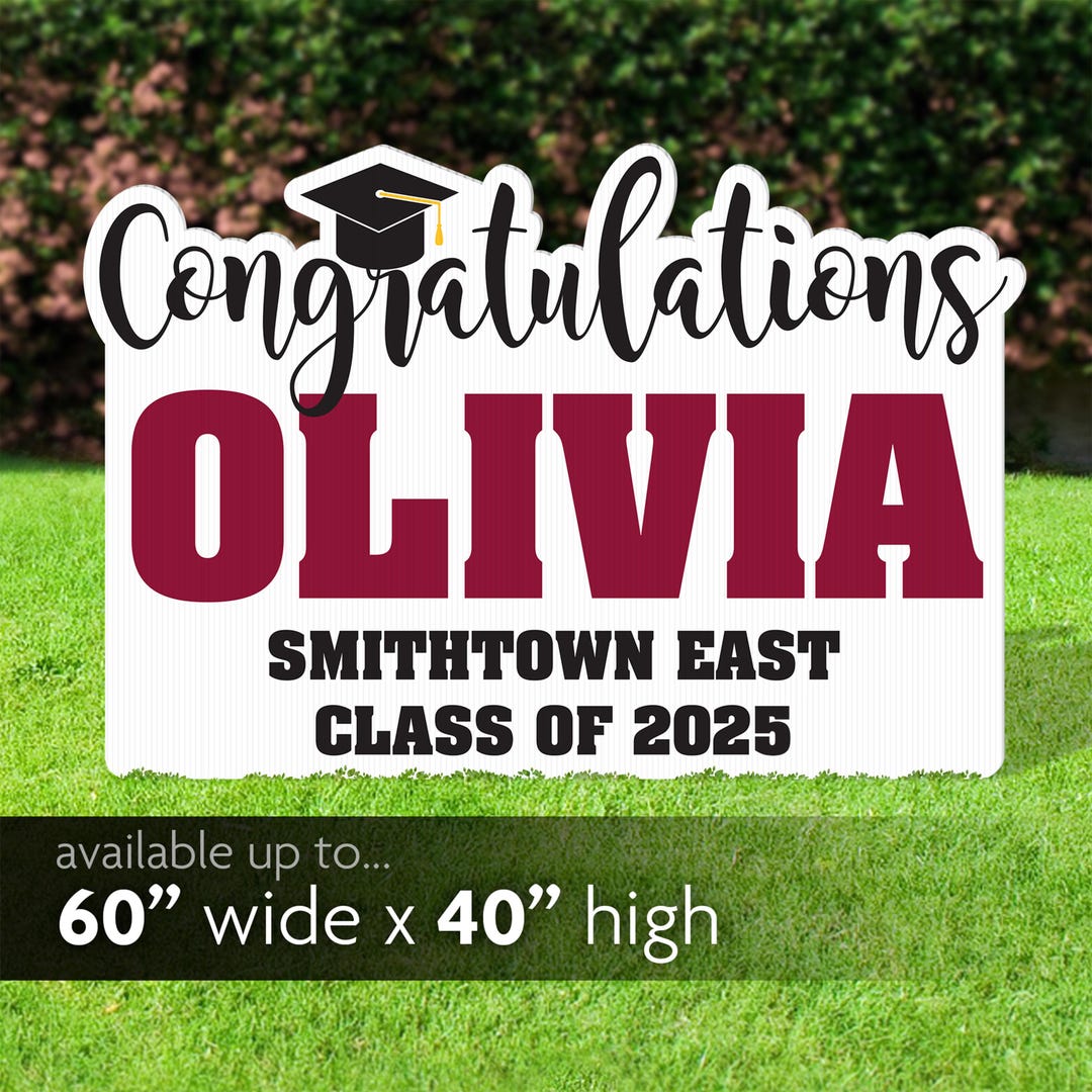 Graduation Yard Sign, Class of 2025, Personalized Grad Lawn Sign ...
