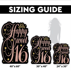 Sweet 16 Birthday Sign, Personalized Sweet Sixteen Happy Birthday Yard ...