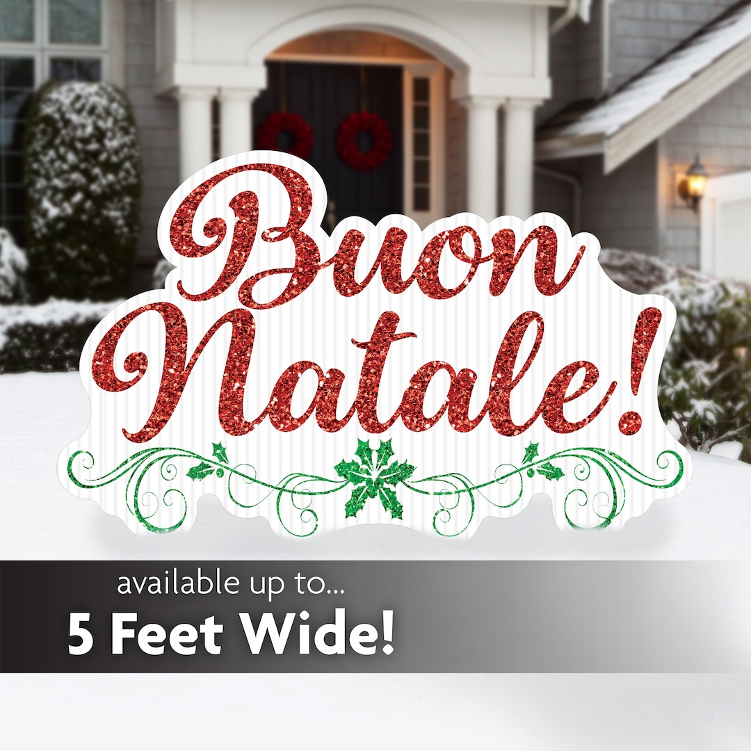 Buon Natale, Italian Merry Christmas Party Decoration, Holiday Lawn ...