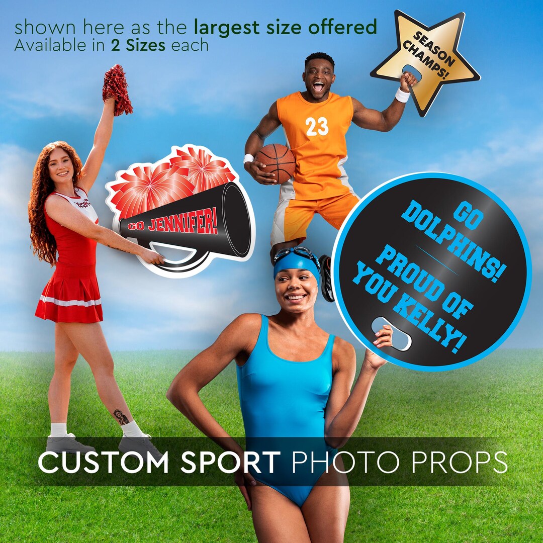 Personalized Sporting Event Signs With Handle, Customize Name & School ...