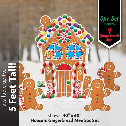 Gingerbread House Holiday Decoration Christmas Yard Sign - Etsy