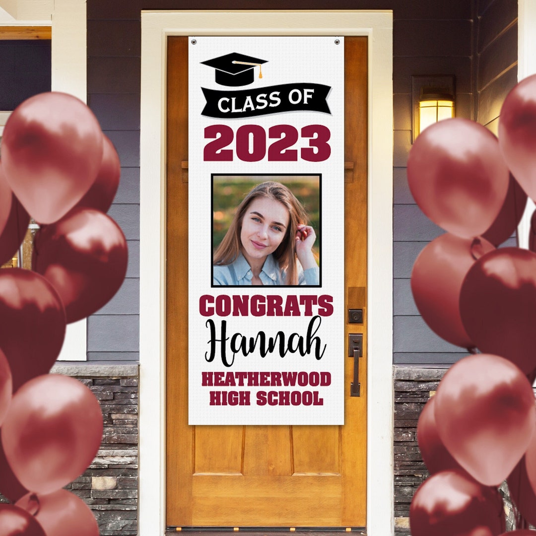Graduation Banner Personalized Sign Vinyl Banner Door - Etsy