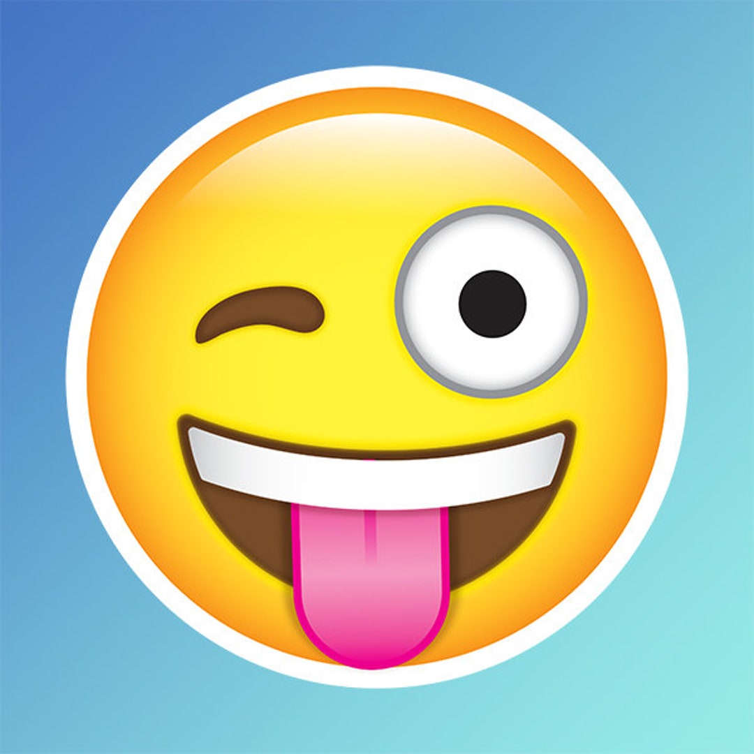 Winking With Tounge Sticking Out EMOJI Lawn Sign, 3 Sizes Available - Etsy
