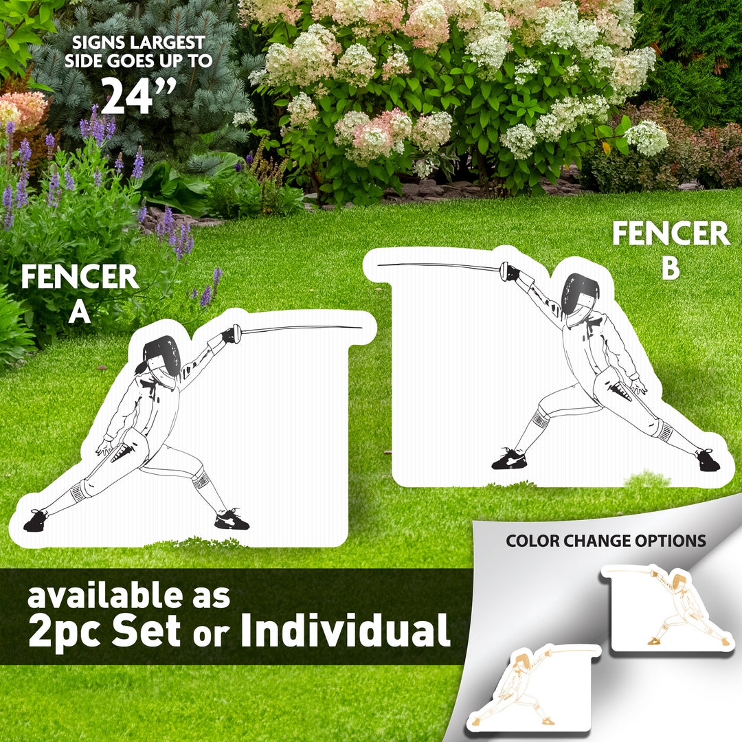 Fencing Lawn Flair Signs, Fencer Yard Signs, Party Decorations for Use ...