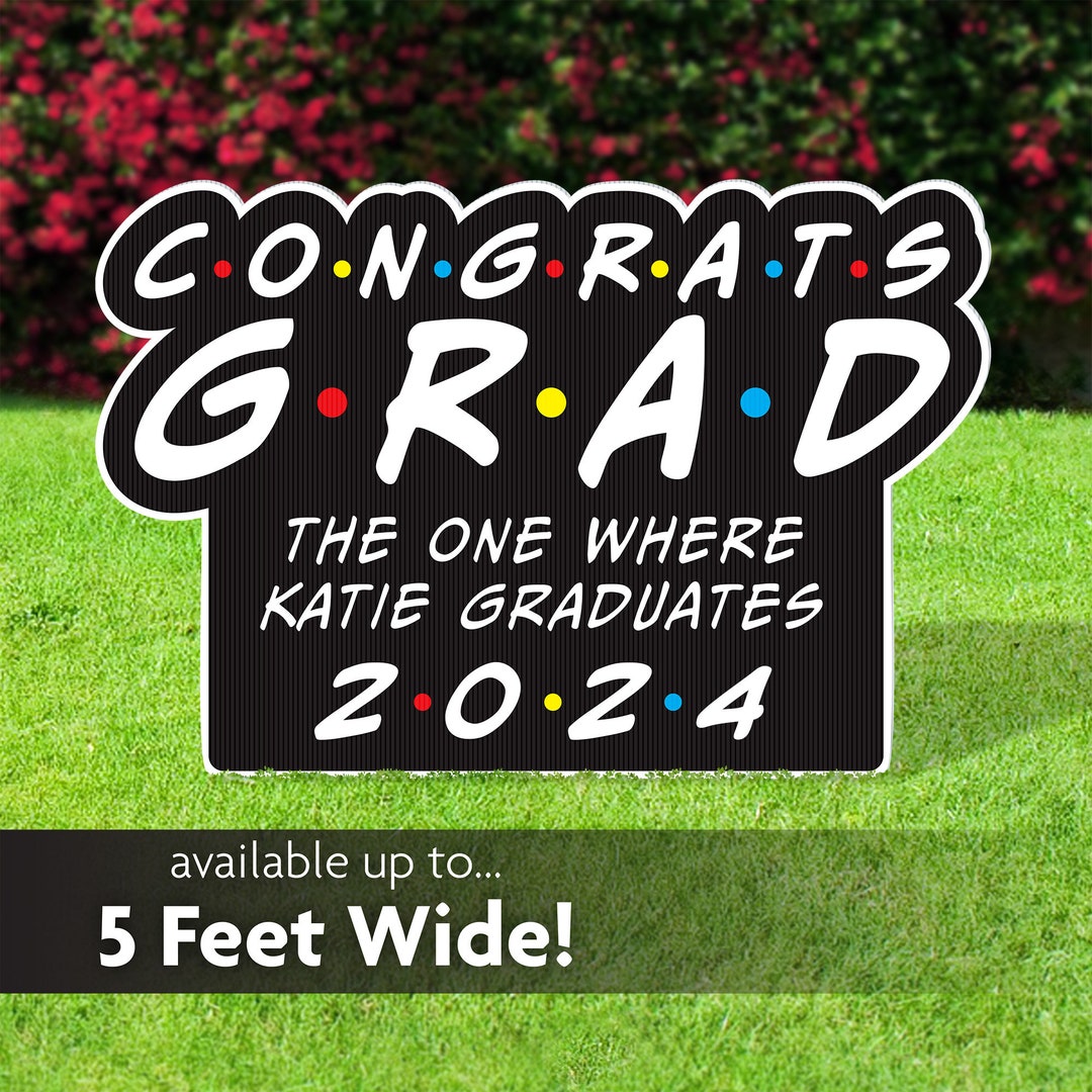 Congrats Grad, 1990's Sitcom Inspired Graduation Lawn Sign, Decoration ...
