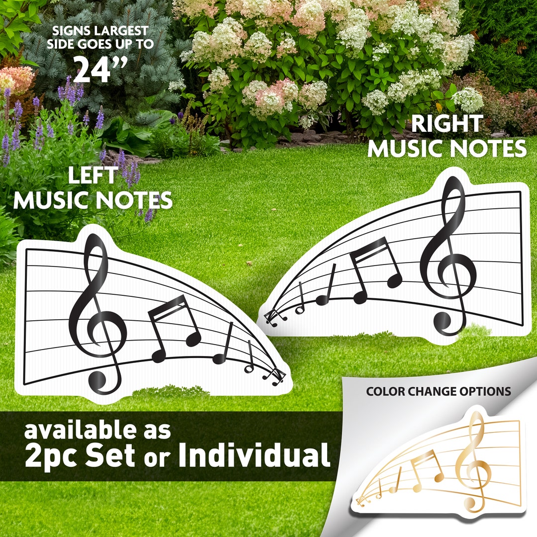 Musical Notes Lawn Flair Signs, Yard Signs, Party Decorations for Use ...