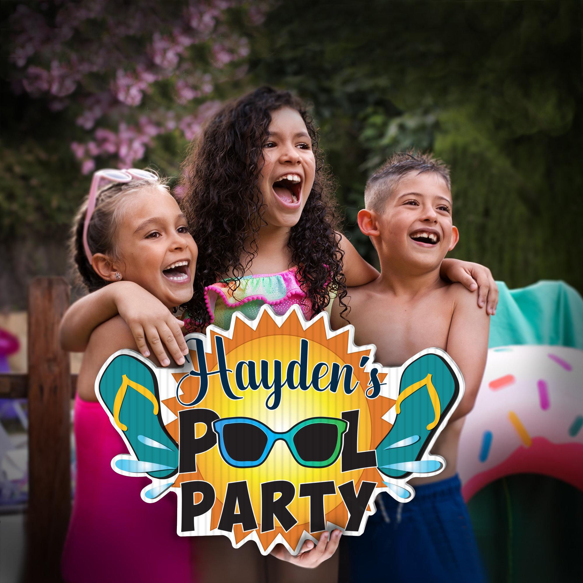 Pool Party Signs, Pool Birthday Celebration Yard Sign, Pool Party ...