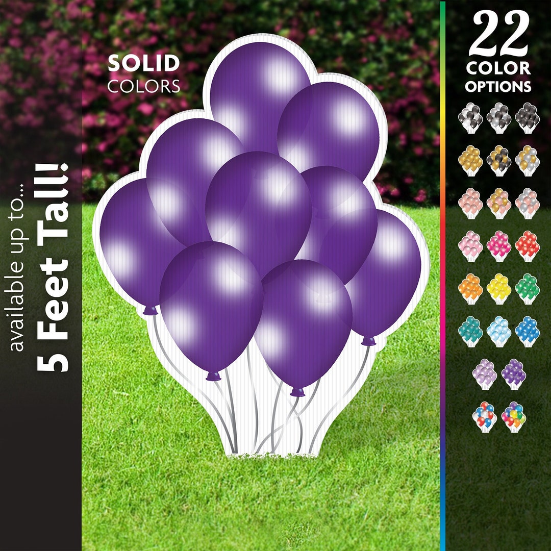 Large Balloon Yard Sign, Yard Card, Balloon Sign, Lawn Flair, Party ...
