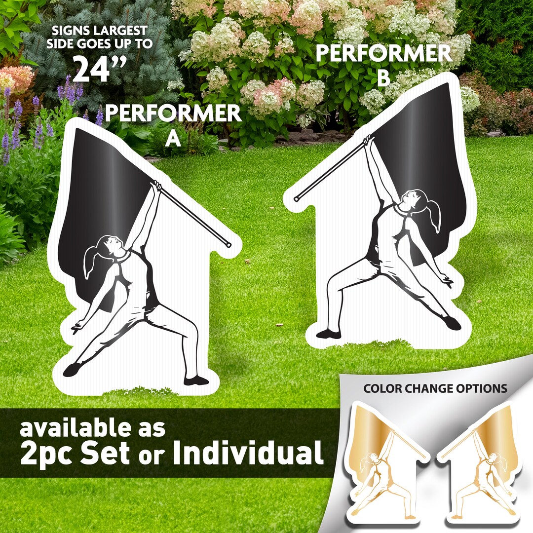 Color Guard Performer Lawn Flair Signs, Yard Signs, Party Decorations ...