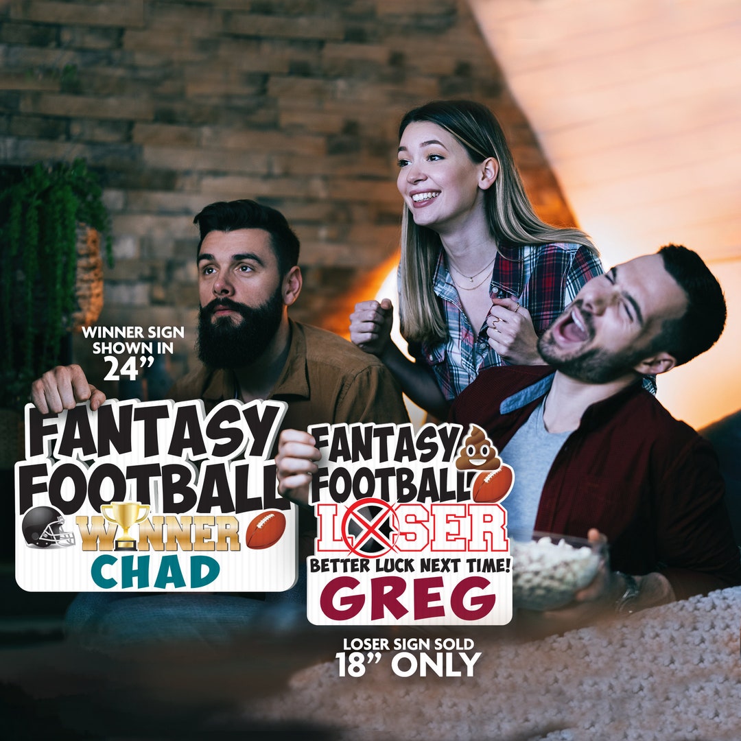 Fantasy Football Winner/loser Yard Sign Set, Personalized Party Decor ...