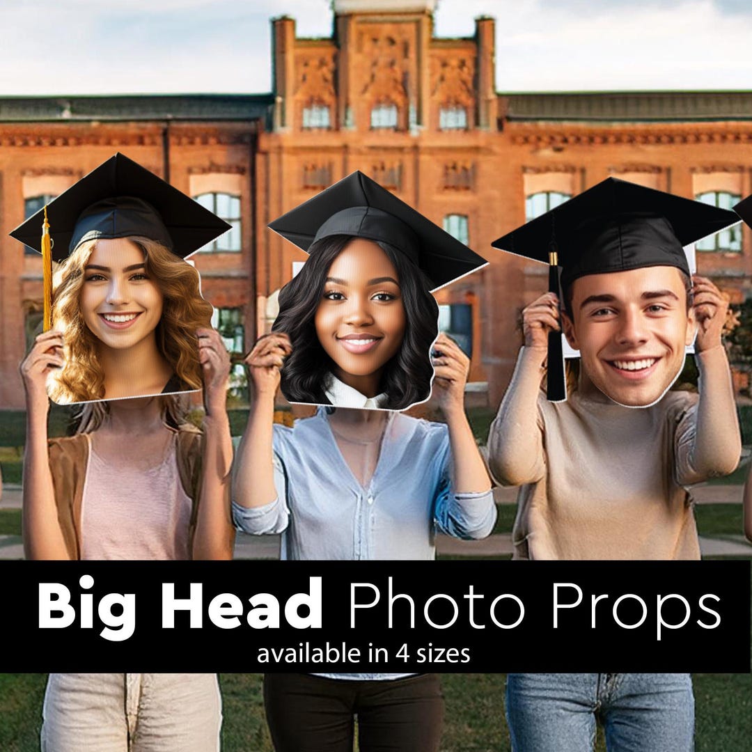 Big Head Cut-out Graduation Photo Prop, Party Decoration, Face on a ...