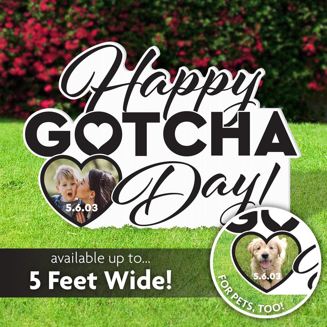 Happy Gotcha Day Lawn Sign, Adoption Celebration Decor - Etsy