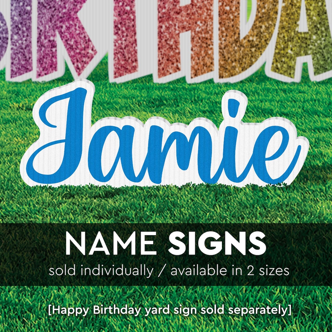 Name Custom Lawn Sign, Party Decoration, Yard Card - Etsy