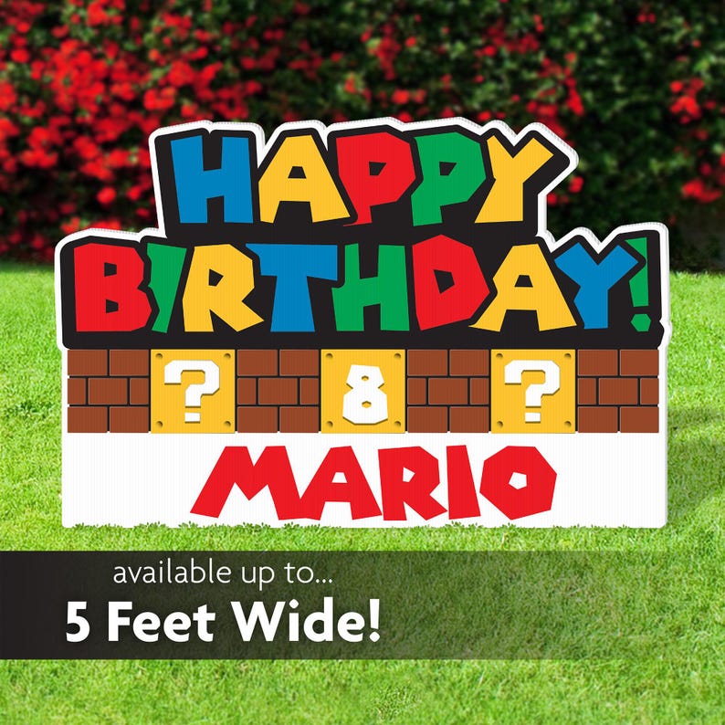 Super Video Game Birthday Lawn Sign, Personalized Party Decoration - Etsy