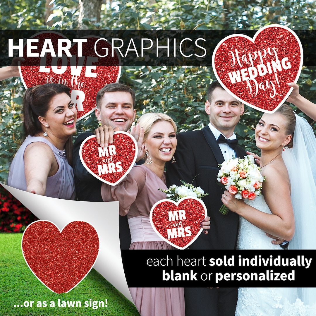 Heart Personalized Yard Sign, Wedding Photo Prop, Party Decoration - Etsy