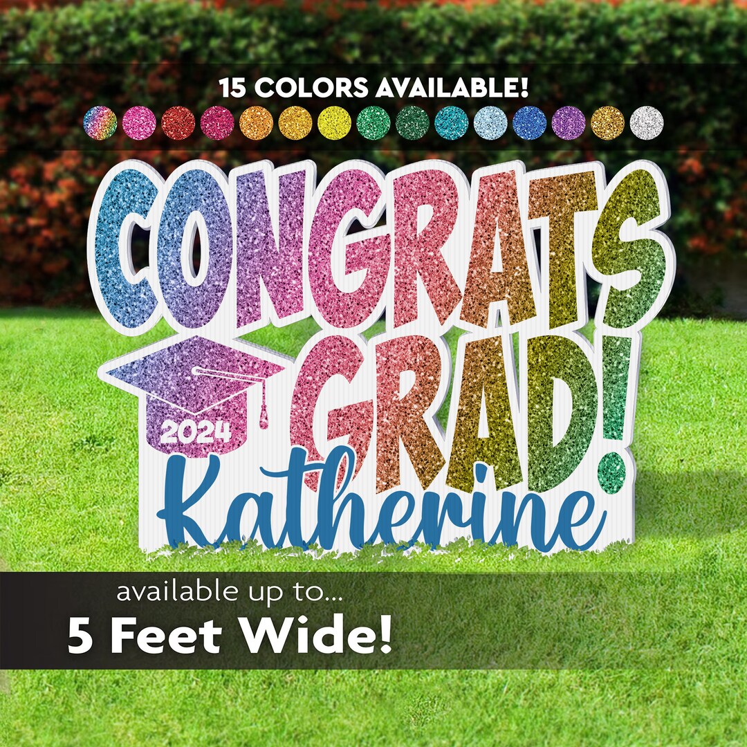 Personalized Graduation Sign, 2024 Grad Yard Sign, Lawn Sign, Yard Card ...