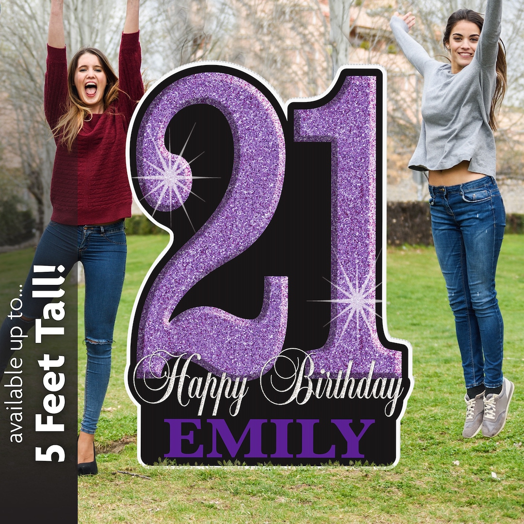 Happy 21 Birthday Sign, Twenty First Birthday Yard Sign, Indoor or ...