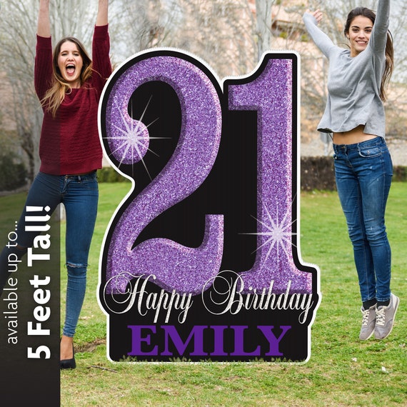 Happy 21 Birthday Sign Twenty First Birthday Yard Sign - Etsy