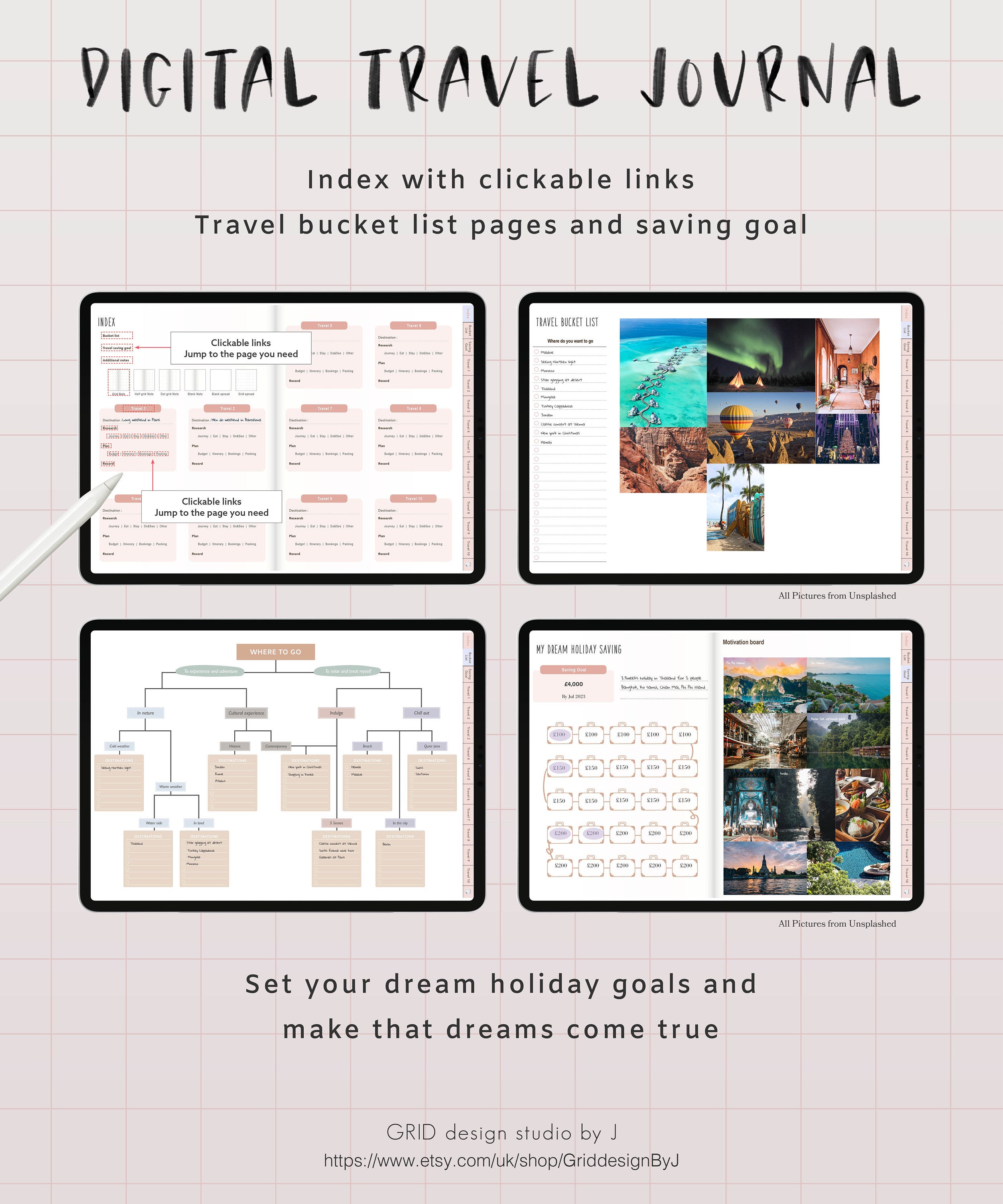 Digital Travel Journal | Holiday Planner | Minimalist Weekend Trip Plan ...
