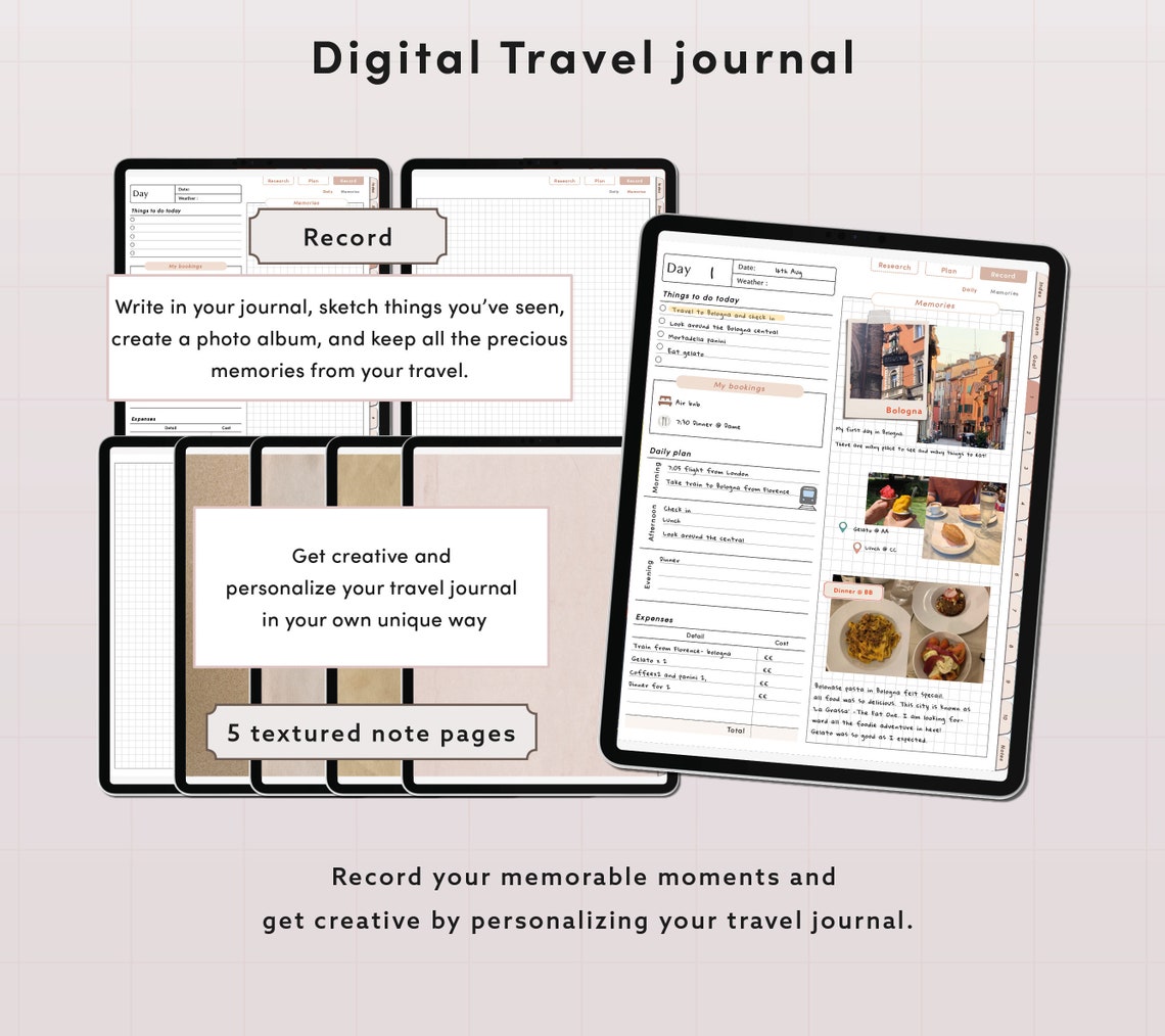 Digital Travel Journal | Minimalist Holiday Planner | Trip Plan for ...