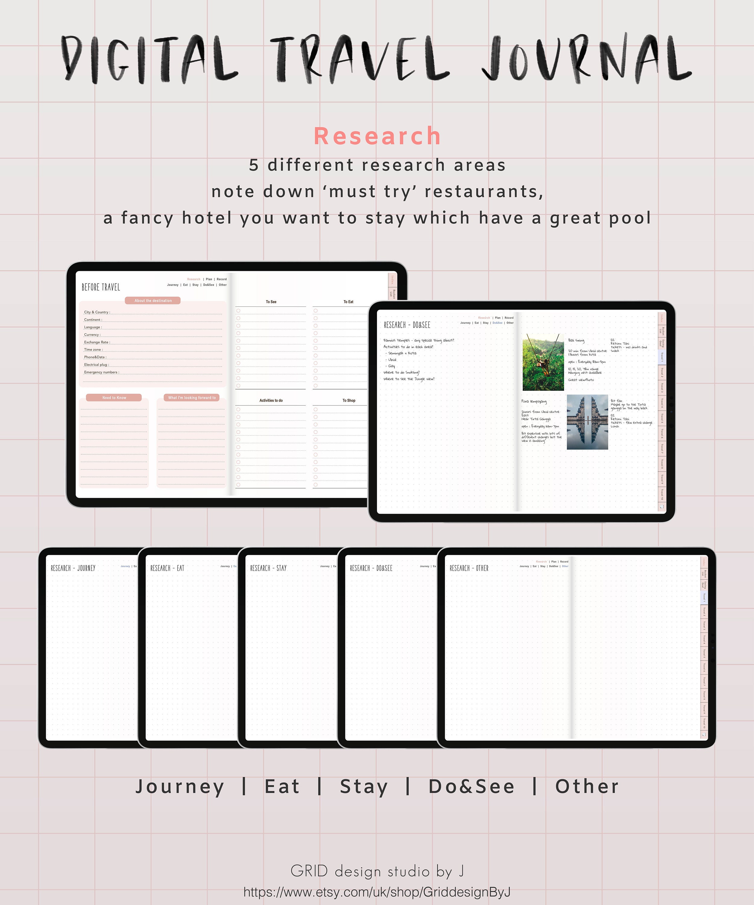 Digital Travel Journal | Holiday Planner | Minimalist Weekend Trip Plan ...
