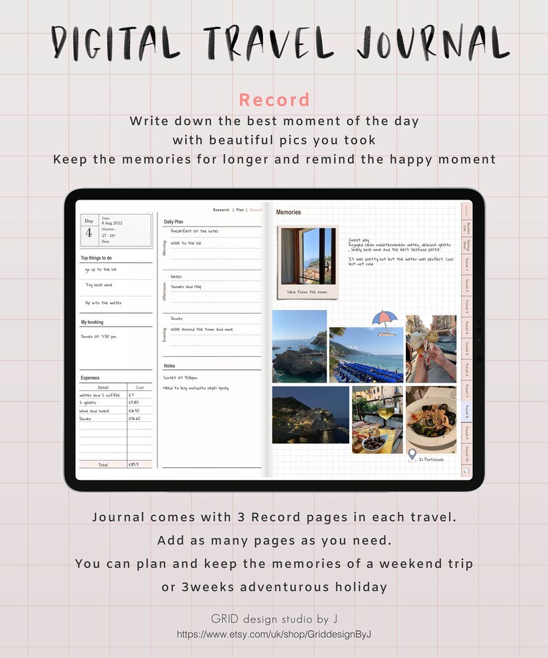 Digital Travel Journal | Holiday Planner | Minimalist Weekend Trip Plan ...