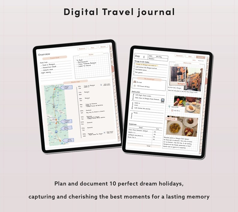 Digital Travel Journal | Minimalist Holiday Planner | Trip Plan for ...