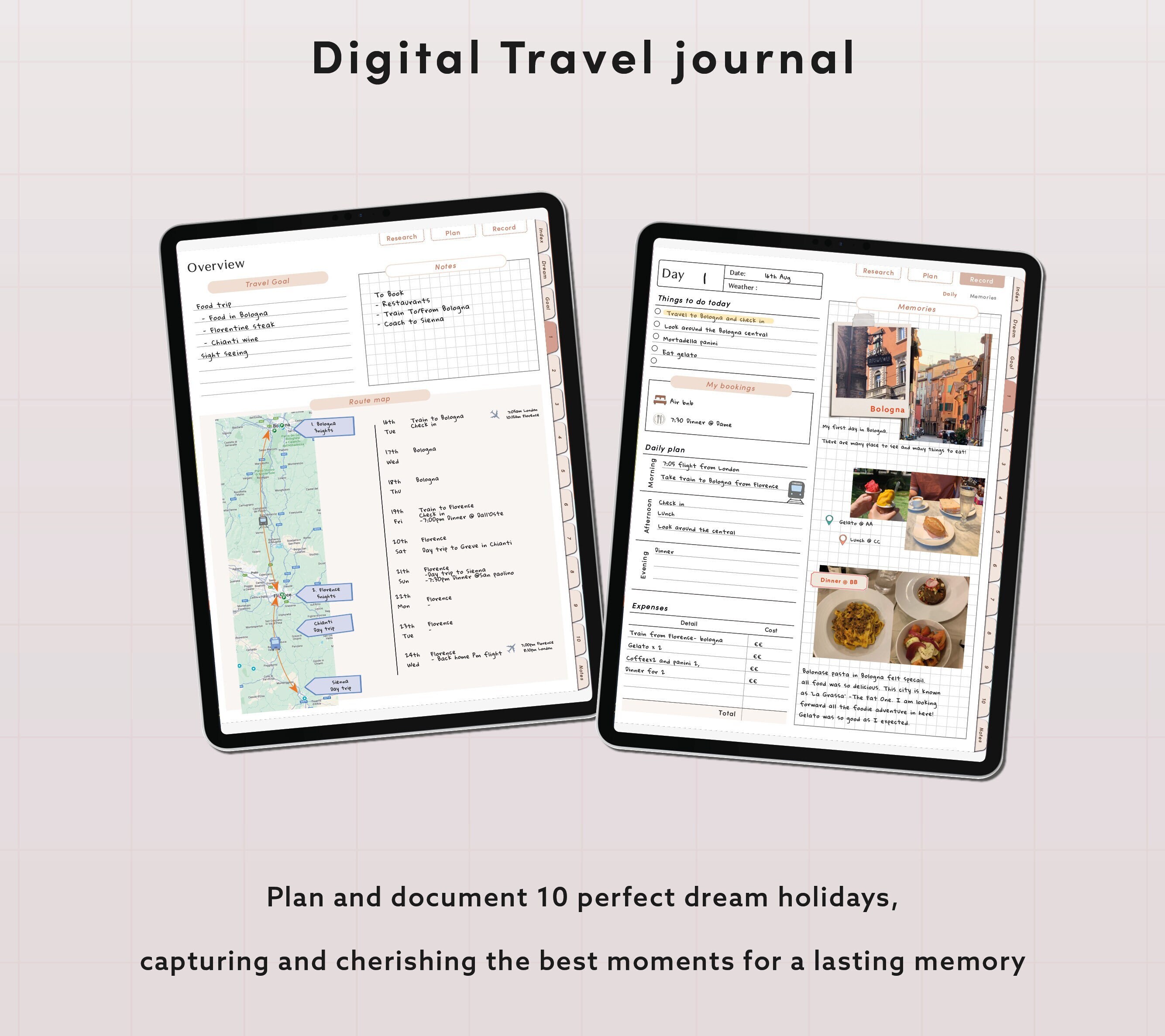 Digital Travel Journal | Minimalist Holiday Planner | Trip Plan for ...