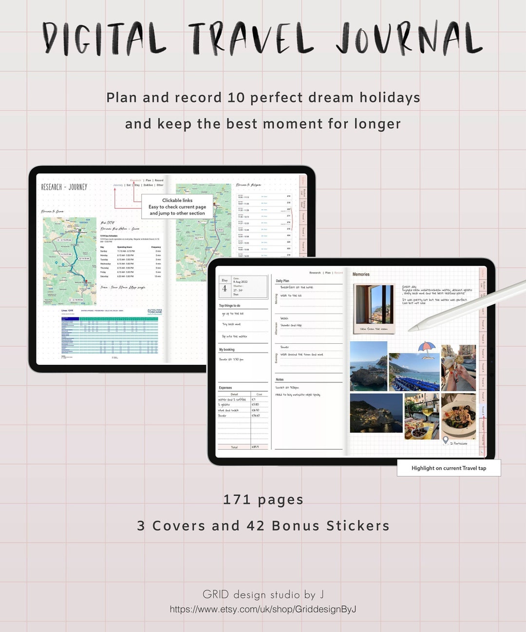 Digital Travel Journal | Holiday Planner | Minimalist Weekend Trip Plan ...