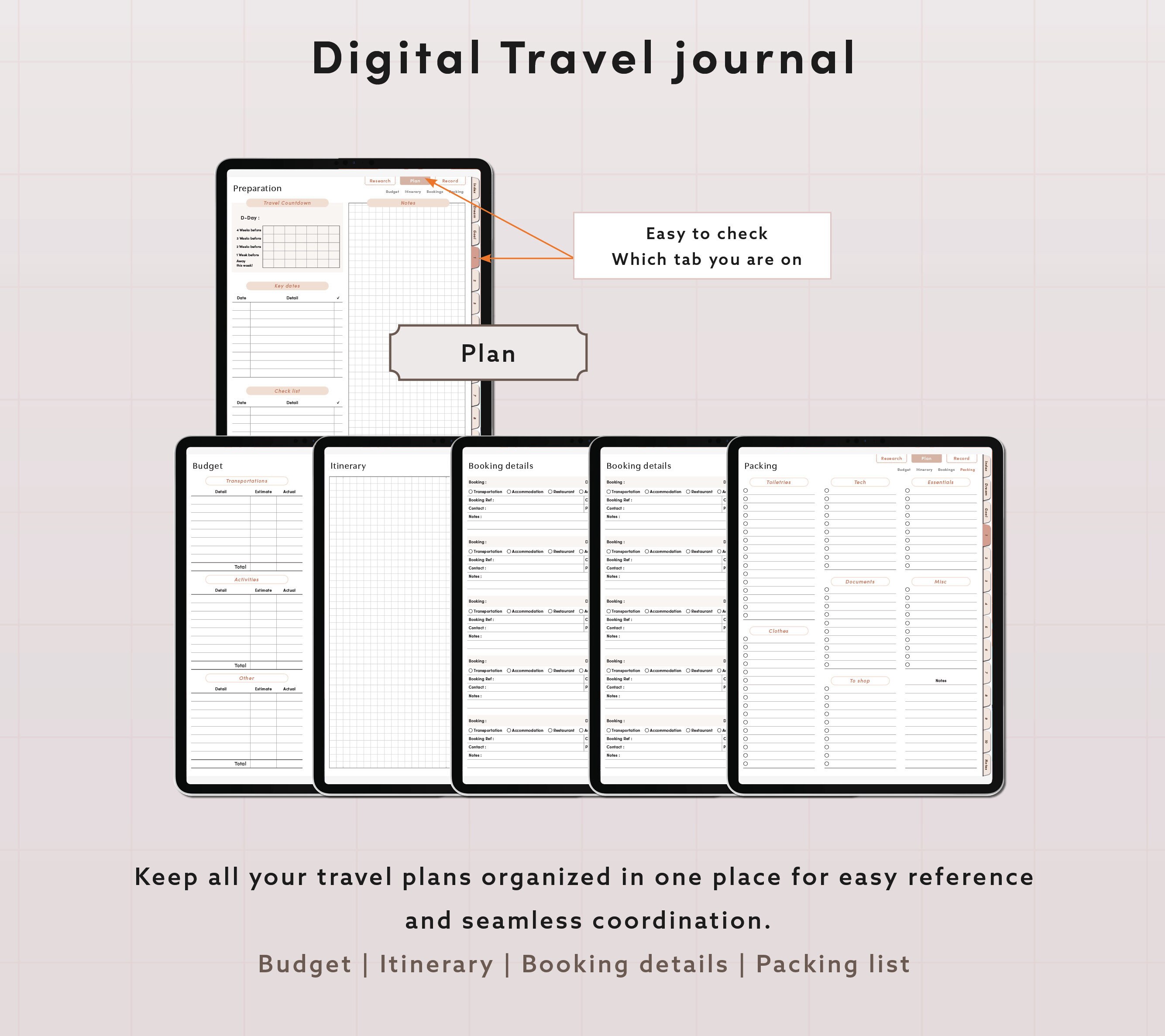 Digital Travel Journal | Minimalist Holiday Planner | Trip Plan for ...