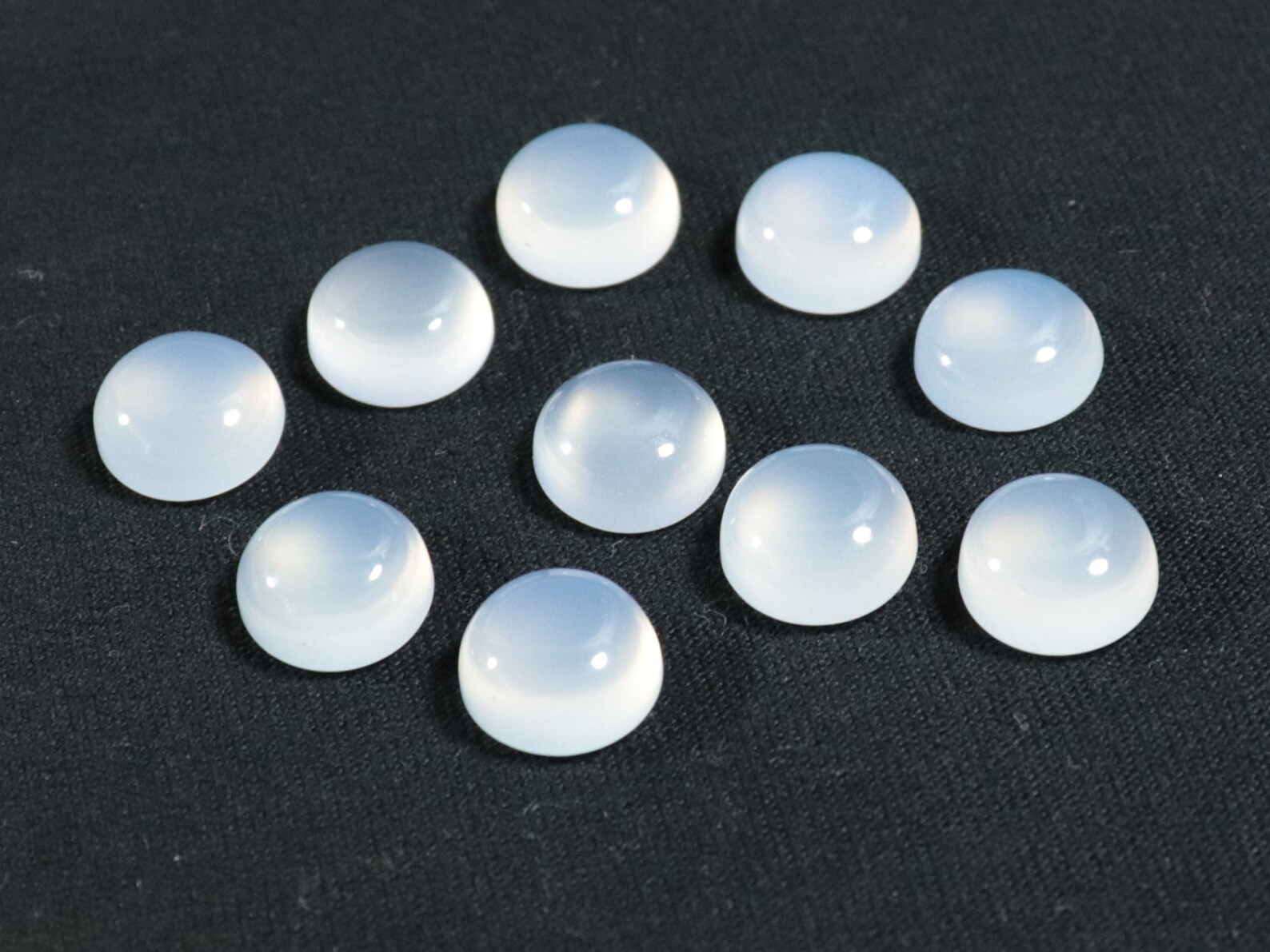 White Chalcedony Cabochon Round: Calibrated Natural Gemstone for ...