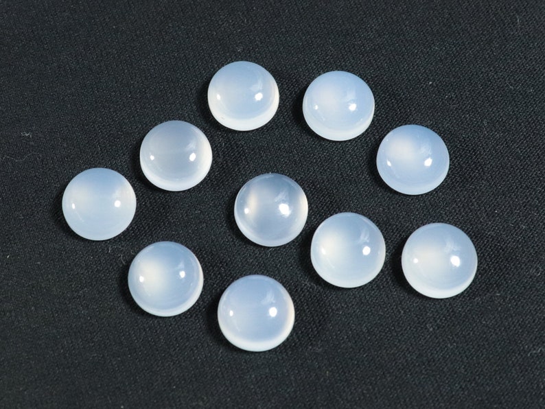 White Chalcedony Cabochon Round: Calibrated Natural Gemstone for ...