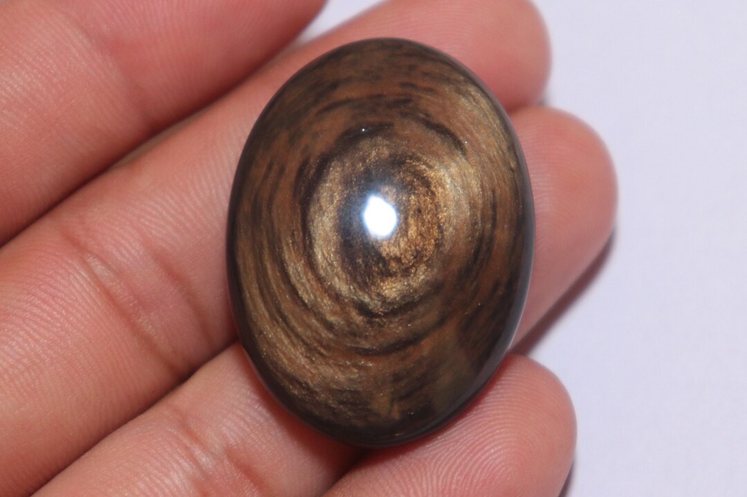Natural Black Copper Obsidian, Oval Shape Obsidian Gemstone Cabochon ...