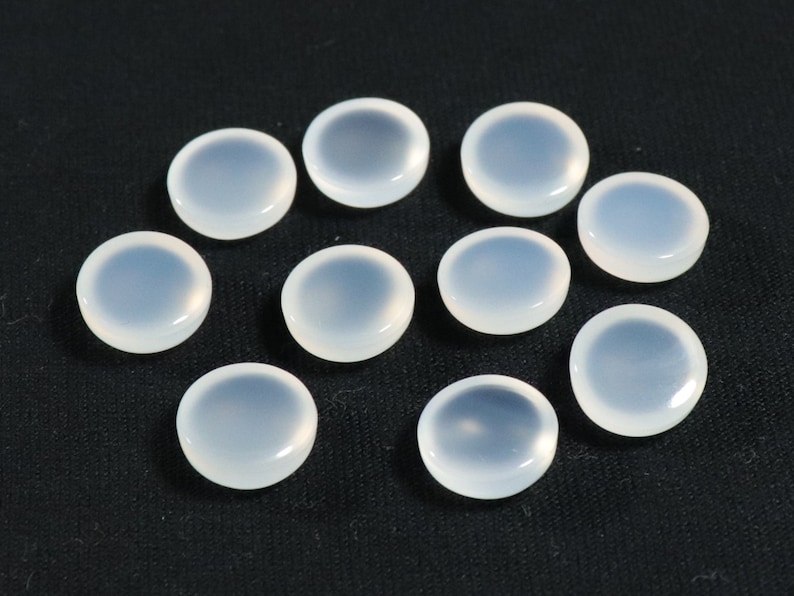 White Chalcedony Cabochon Round: Calibrated Natural Gemstone for ...