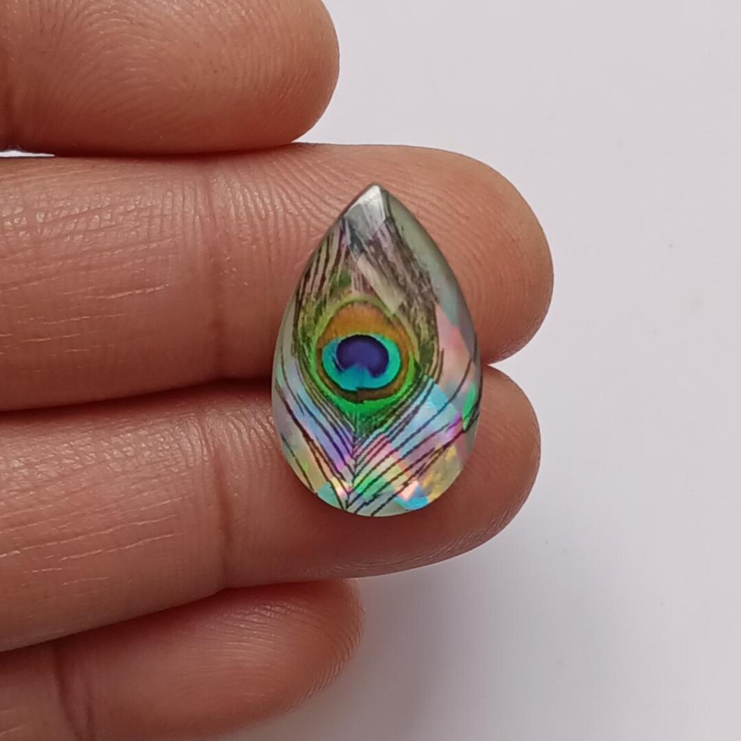 Lab Created Beautiful Peacock Quartz Doublet Gemstone, Himalayan ...