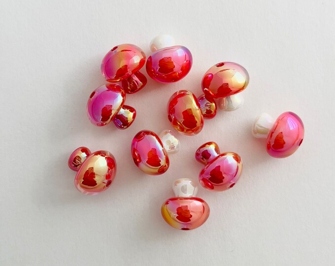 10pc Mushroom Toadstool Beads - Etsy